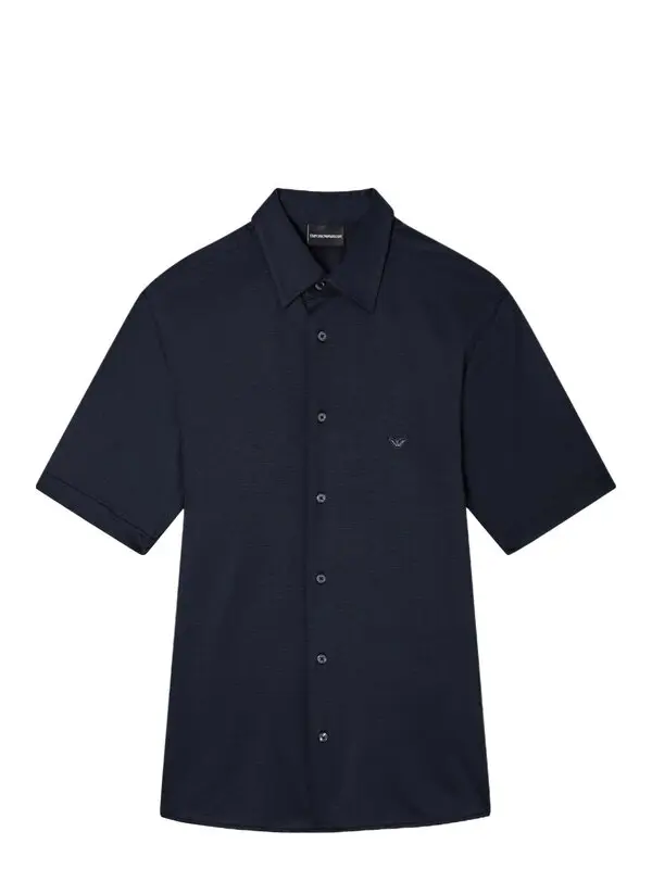 Emporio Armani Slimfit Shortsleeve Shirt - Blue