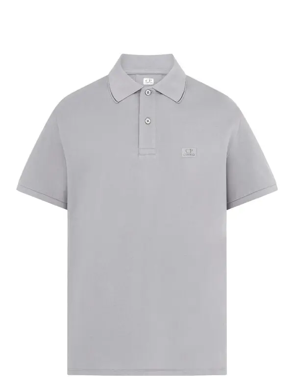 C.P. COMPANY Cotton Shortsleeve Polo Shirt - Gray
