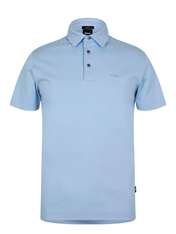 Hugo Boss Slimfit Purecotton Shortsleeve Polo - Blue