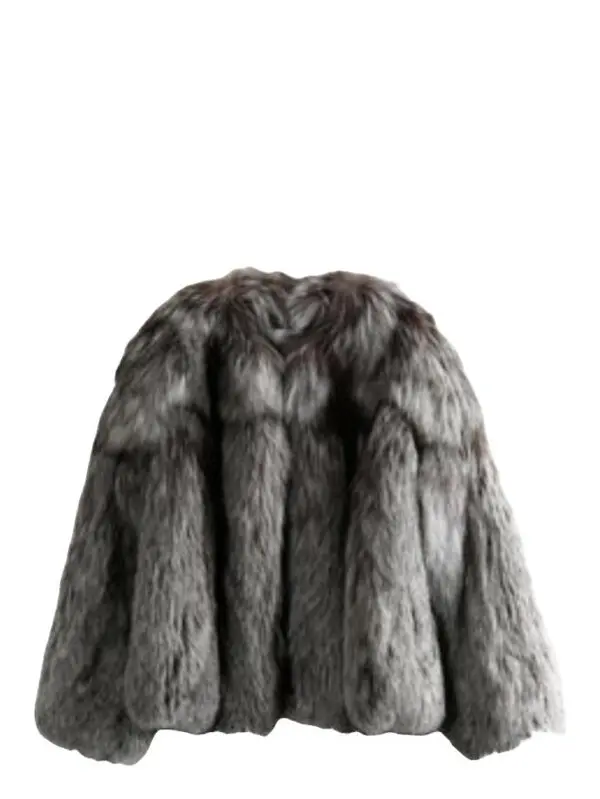 YVES SALOMON Long-sleeved Fur Jacket - Silve