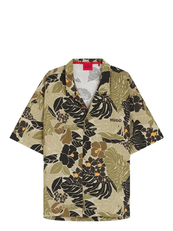 Hugo Boss Printed Swim Shirt - Green