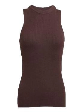 Rick Owens Ribbed Wool Sleeveless Top - Black
