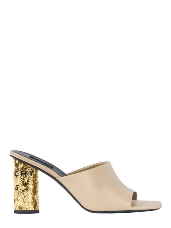 Givenchy Leather Tape Heeled Mules - Beige
