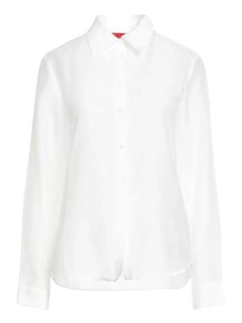 MAXCO. Max&co. Solid Color Button-up Shirt With Classic Collar - White