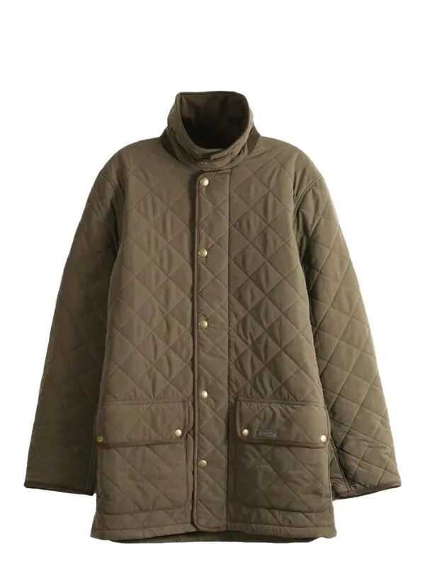 Barbour Diamond Quilted Stand Collar Jacket - Deep Olive Green