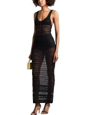 Isabel Marant Étoile Crochet Knit Sleeveless Maxi Dress - Black