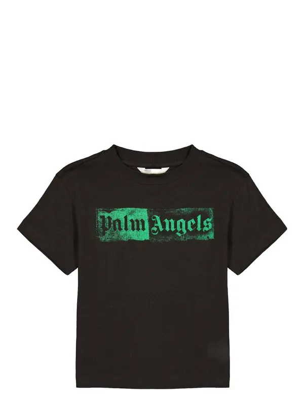 Palm Angels Distressed Logo Crewneck T-shirt - Black