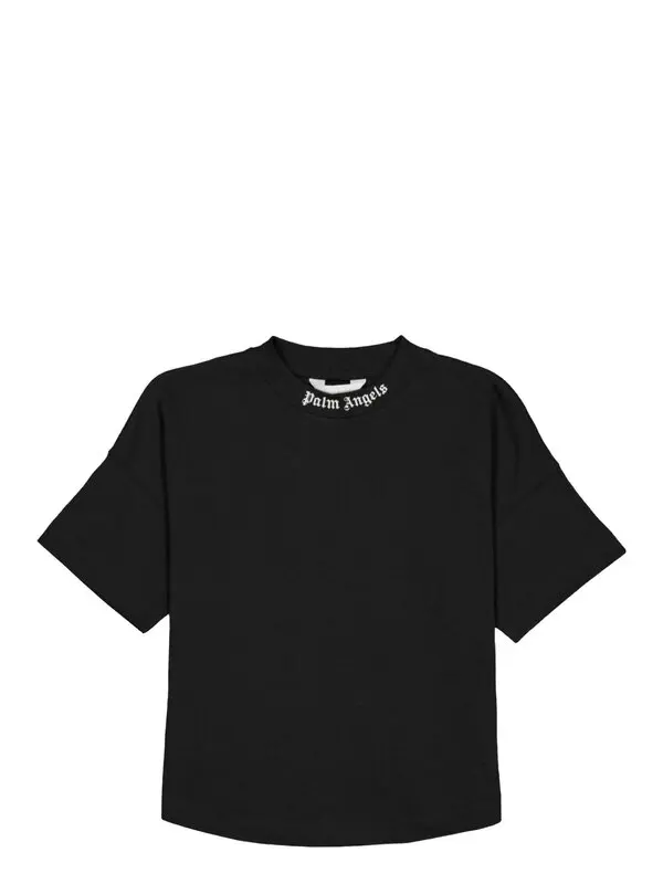Palm Angels Crewneck T-shirt With Printed Logo Detail - Black
