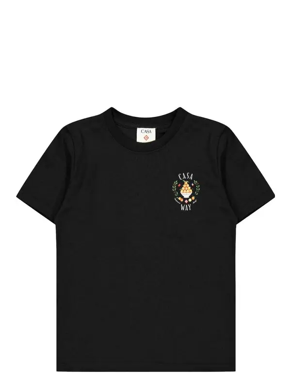 Casablanca Printed Cotton T-shirt - Black