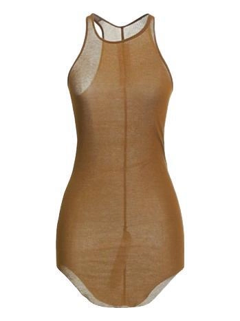 Rick Owens Solid Sleeveless Crewneck T-shirt - Brown