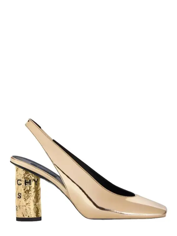 Givenchy Tape Slingbacks In Mirror Effect Leather - Gold