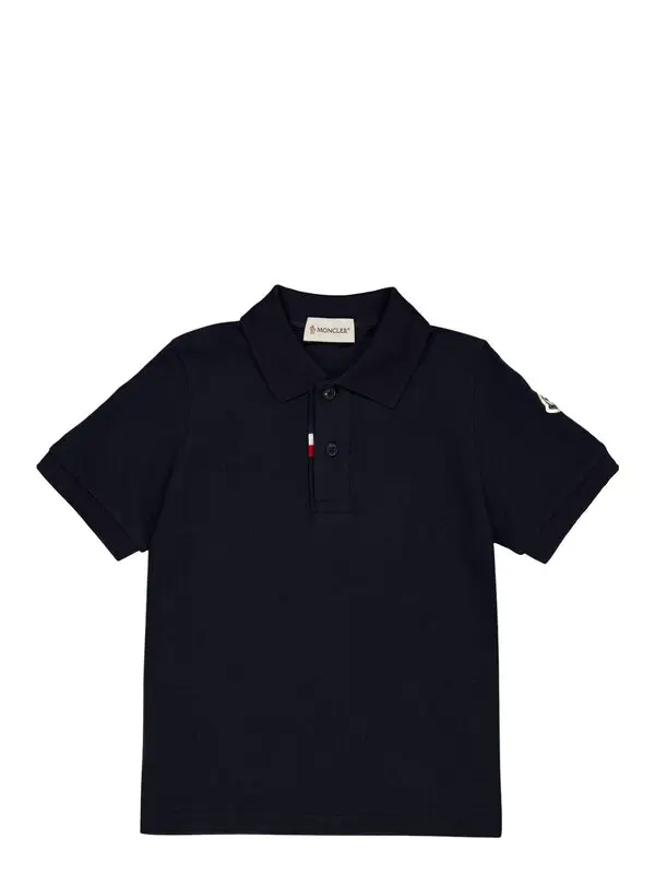 Moncler Short Sleeve Polo Shirt With Logo Detail - Black