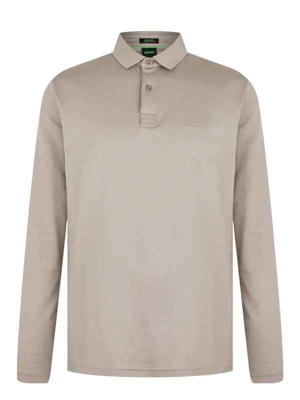 Hugo Boss Long Sleeve Polo Shirt - Nude