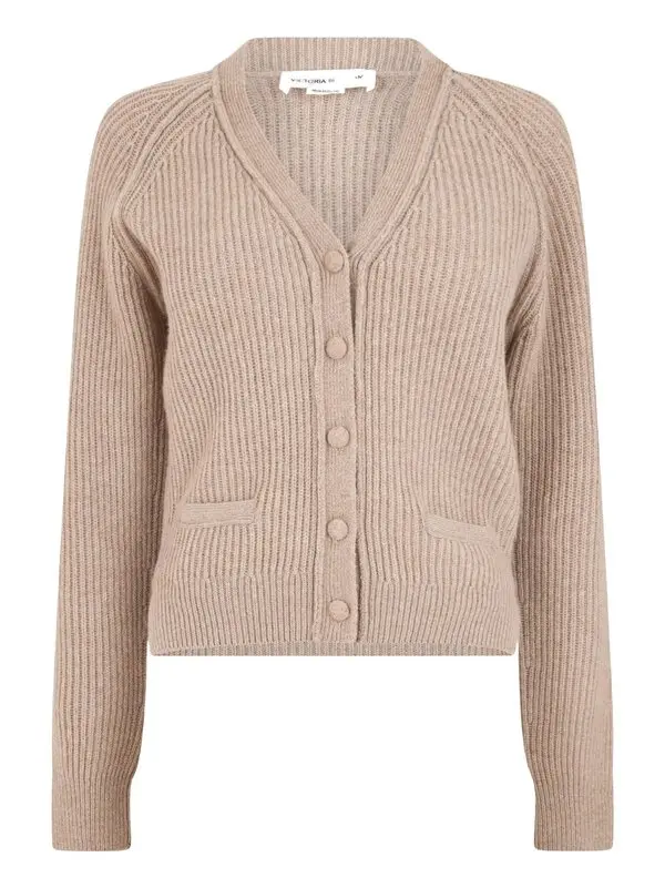 Victoria Beckham Cropped Knit Cardigan - Nude