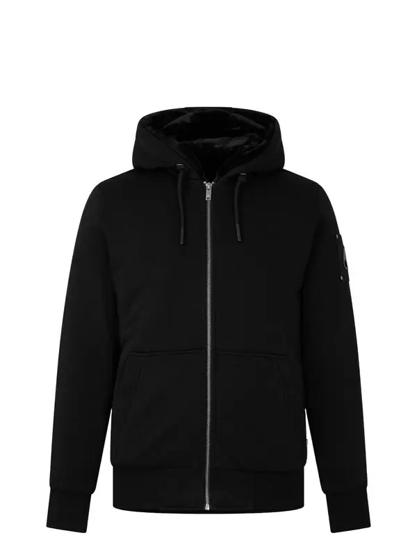 Moose Knuckles Fleece Lined Hooded Sweatshirt - Black