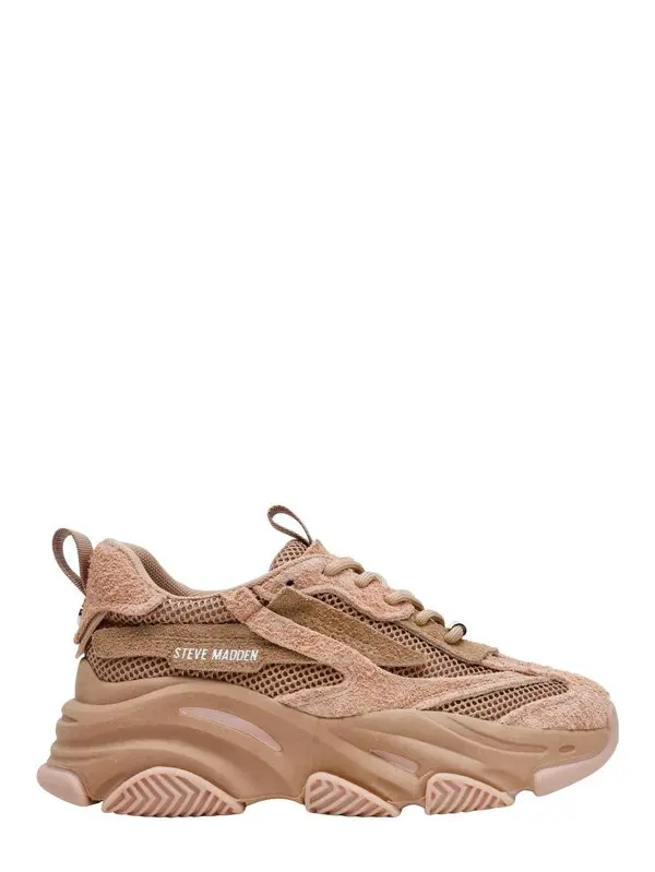 Steve Madden Possession Chunky Lace-up Trainers - Nude