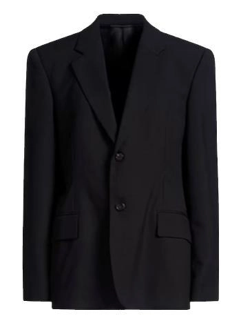 Balenciaga Single-breasted Wool Blazer - Black