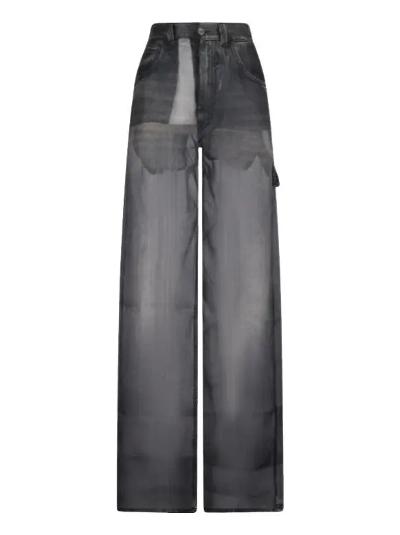 HAIKURE Winona Sheer Organza Wide Leg Pants - Black