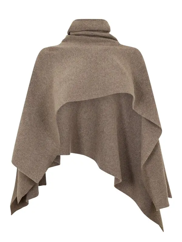 Magda Butrym Taupe Knit Cape - Brown
