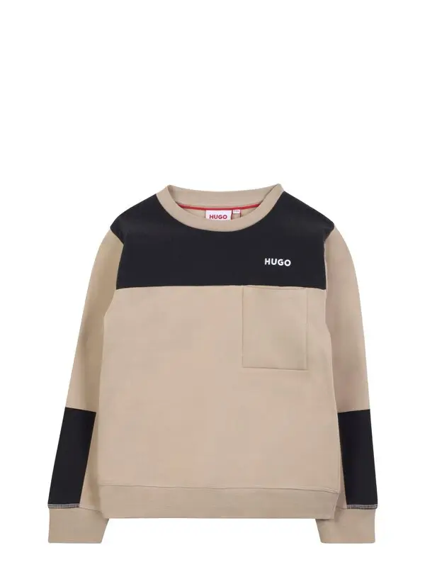 Hugo Boss Crewneck Long Sleeve Top With Pocket Detail - No
