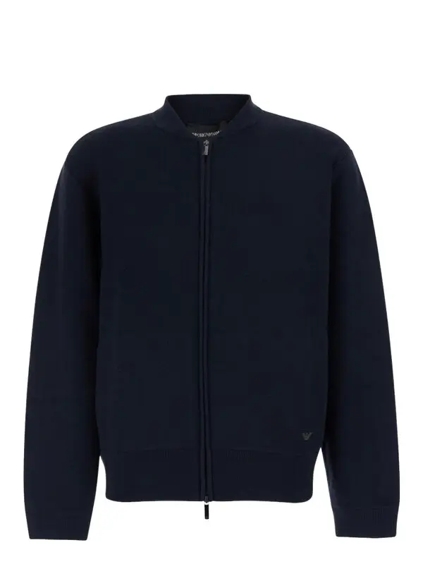 Emporio Armani V-neck Zipped Pullover - Blue