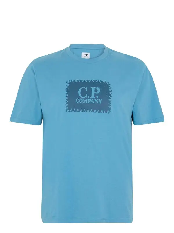C.P. COMPANY Block Logo Regular Fit T-shirt - Blue