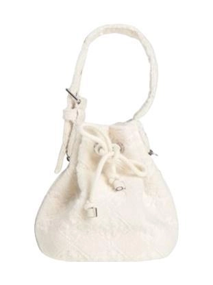 Tory Burch Logo Jacquard Terrycloth Bucket Bag - White