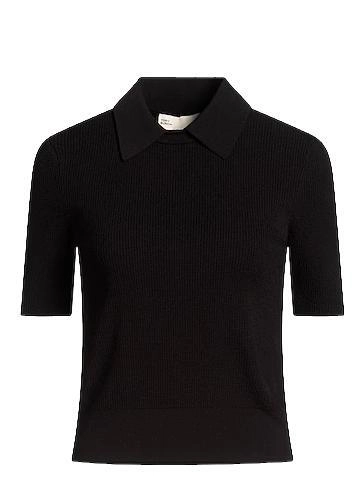 Tory Burch Knitted Polo Shirt - Black