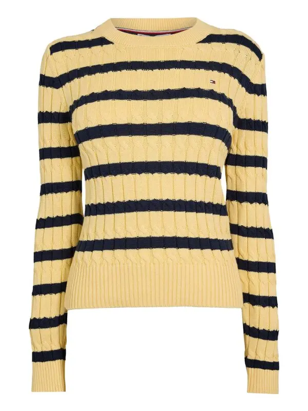 Tommy Hilfiger Pure Cotton Cable Knit Sweater - Nude