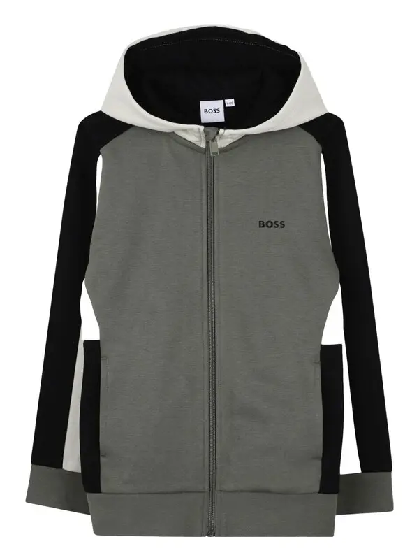 Hugo Boss Long Sleeve Zip-up Hoodie - Green