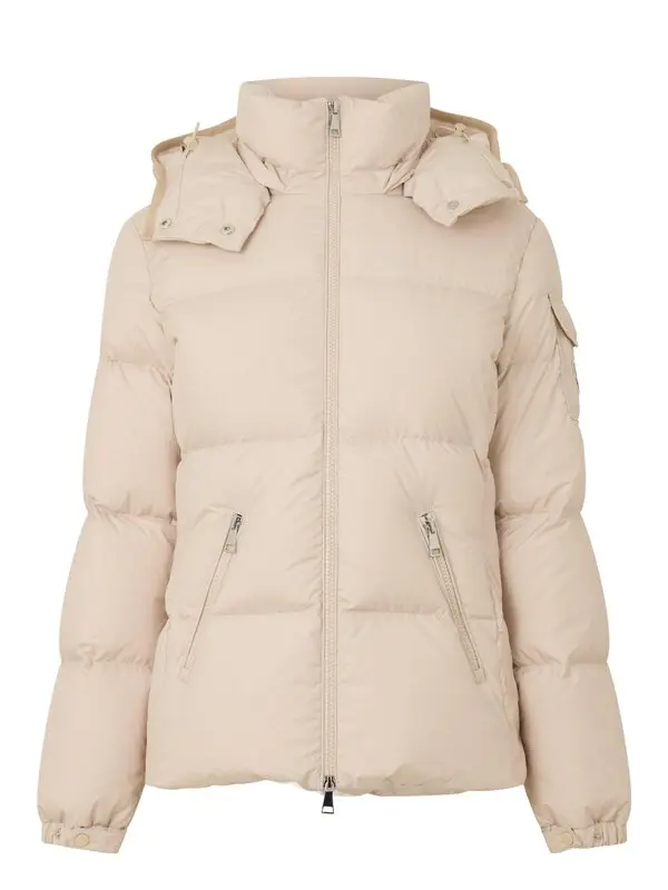 Moncler Short Quilted Down Hooded Jacket - Nude
