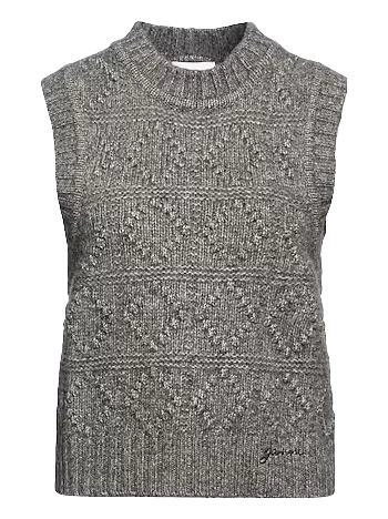 GANNI Textured Knit Vest - Gray
