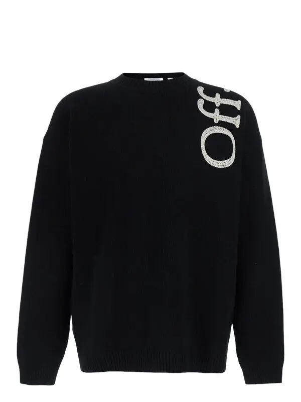 Off-White Long-sleeve Knit Top - Black