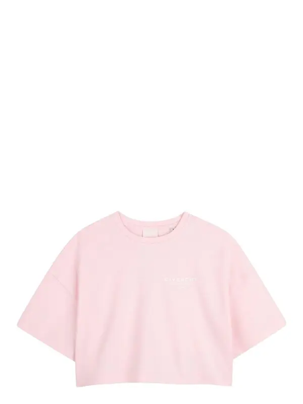 Givenchy Cropped Crewneck T-shirt With Logo Print - Pink