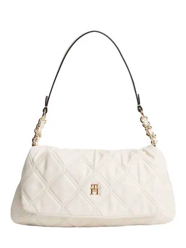 Tommy Hilfiger Quilted Shoulder Bag With Gold Tone Hardware - No