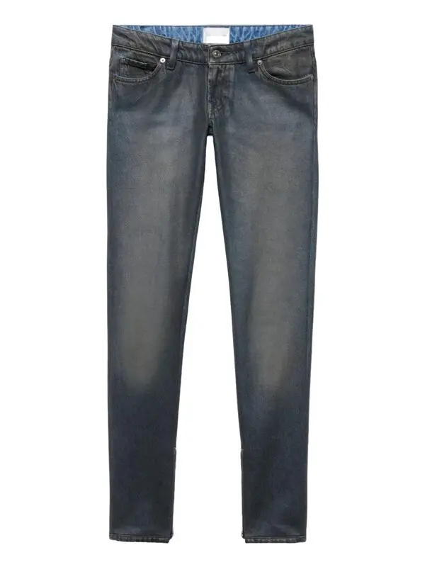 7 For All Mankind Slim Fit Ankle Zip Jeans - Grey