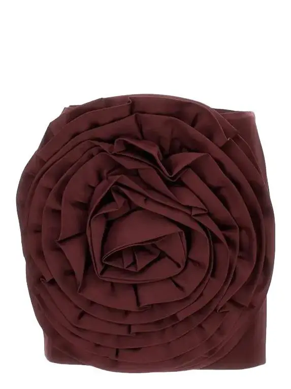 ROTATE BY BIRGER CHRISTENSEN Mini Skirt With 3d Rose Appliqu - Red