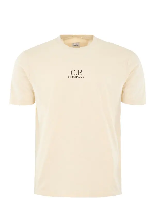 C.P. COMPANY Breathable Cotton Tshirt - Nude