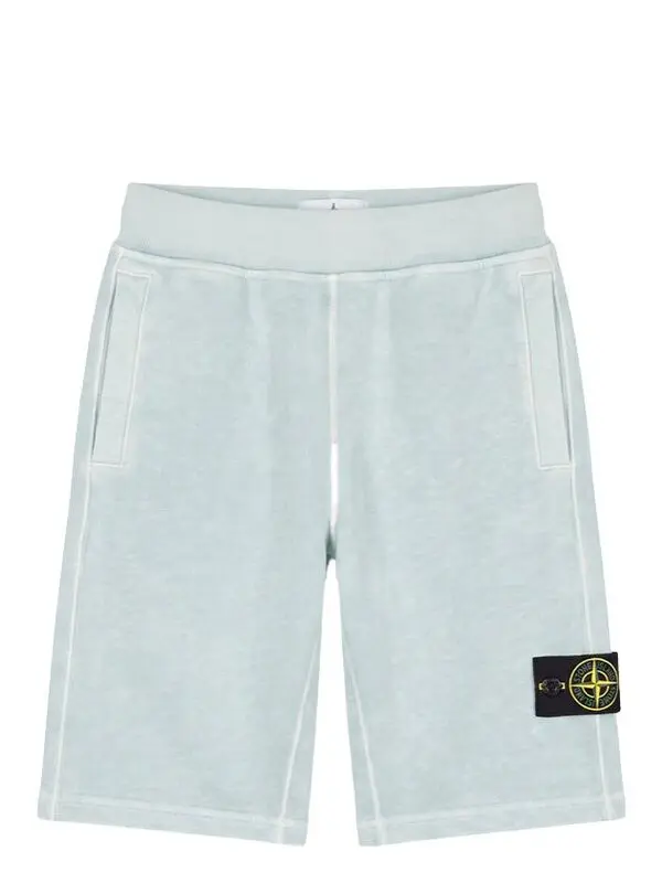 Stone Island Elasticated Waist Shorts With Logo Detail - Sky Color