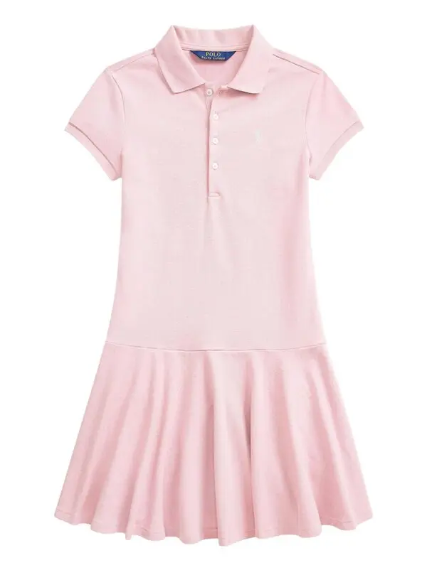 Polo Ralph Lauren Short Sleeve Polo Dress With Pleated Hem - Pink