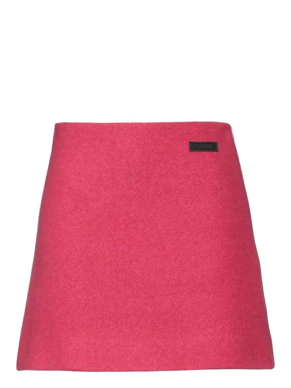 GANNI Logo Detailed Skirt - Red