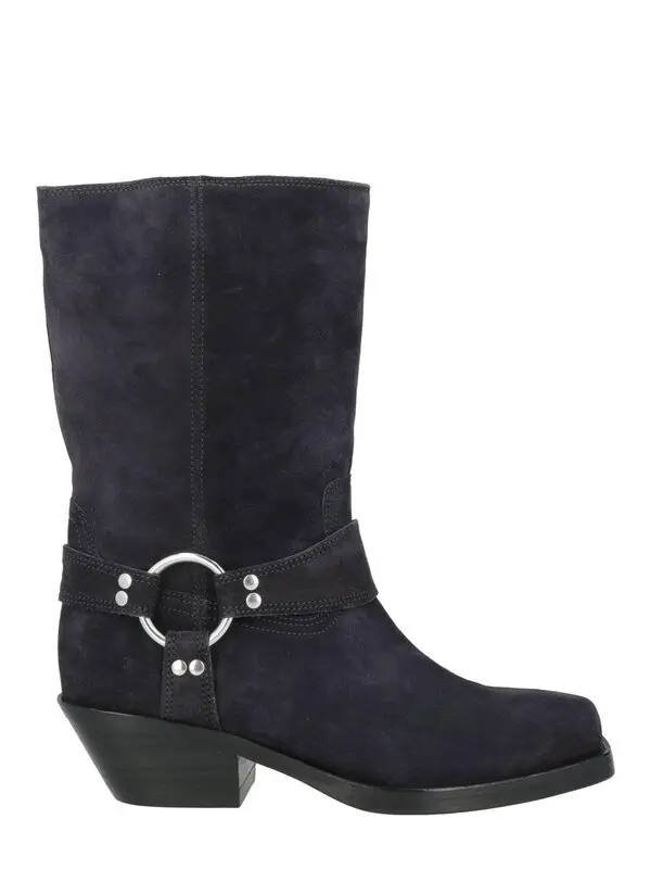 Isabel Marant Étoile Square-toe Block-heel Denim Ankle Boots - Black
