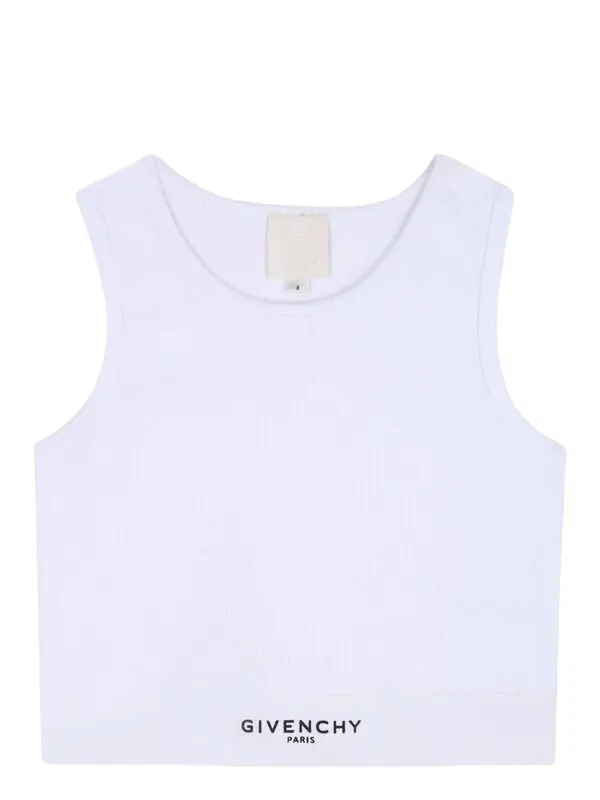 Givenchy Ribbed Cropped Tank Top - White
