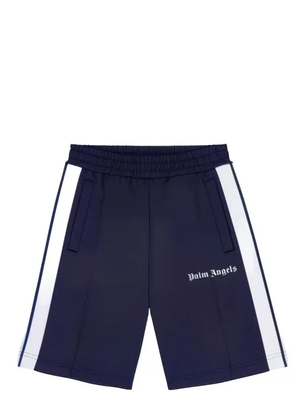 Palm Angels Track Shorts With Contrast Piping - Black