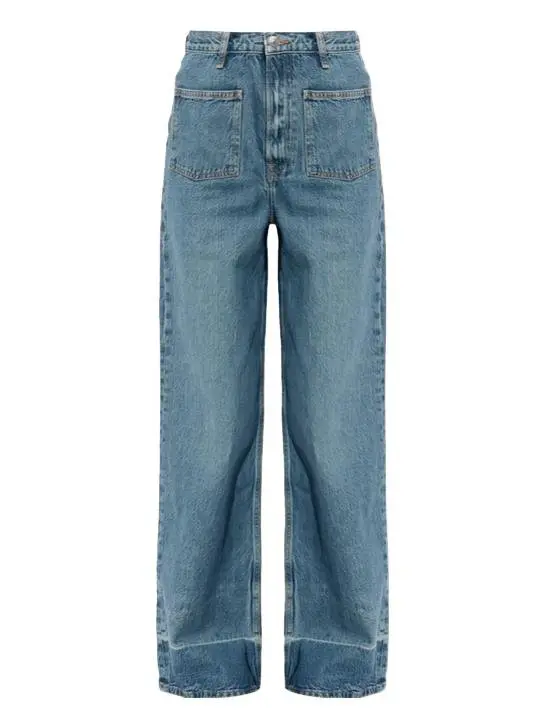 SAMSOE SAMSOE Belt-loop Wide Leg Jeans - Blue