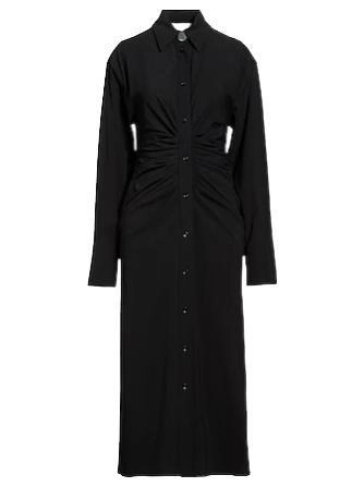 Sportmax Midi Shirt Dress With Gathered Detailing - Black