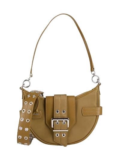 GANNI Plain Colour Shoulder Bag With Appliqués - Brown