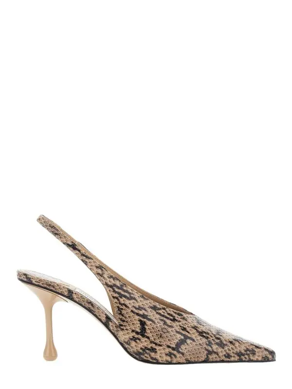 JIMMY CHOO Pointed-toe High-heeled Slingback Sandals With Snakeskin Print - No