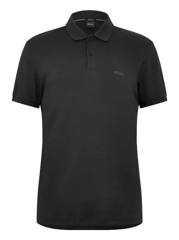 Hugo Boss Solid Shortsleeve Polo Shirt - Black