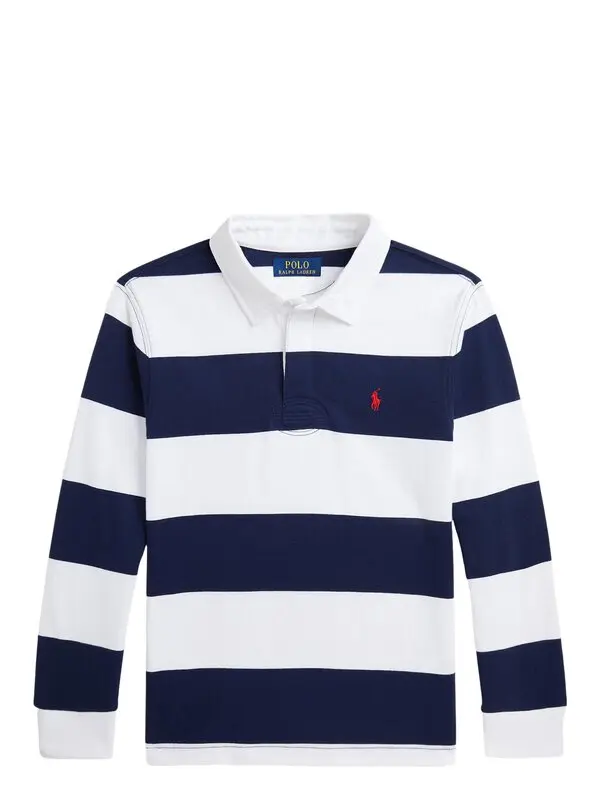 Polo Ralph Lauren Long Sleeve Striped Rugby Shirt - White